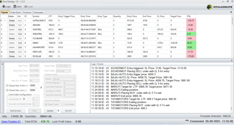 Algo Trading Software - Myalgomate